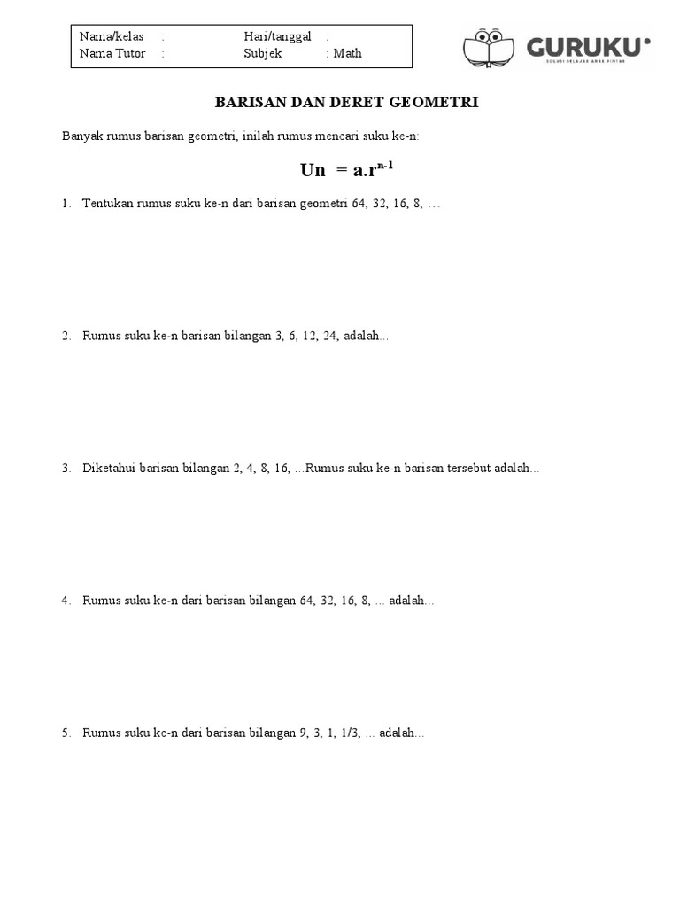 Barisan Dan Deret Geometri | PDF