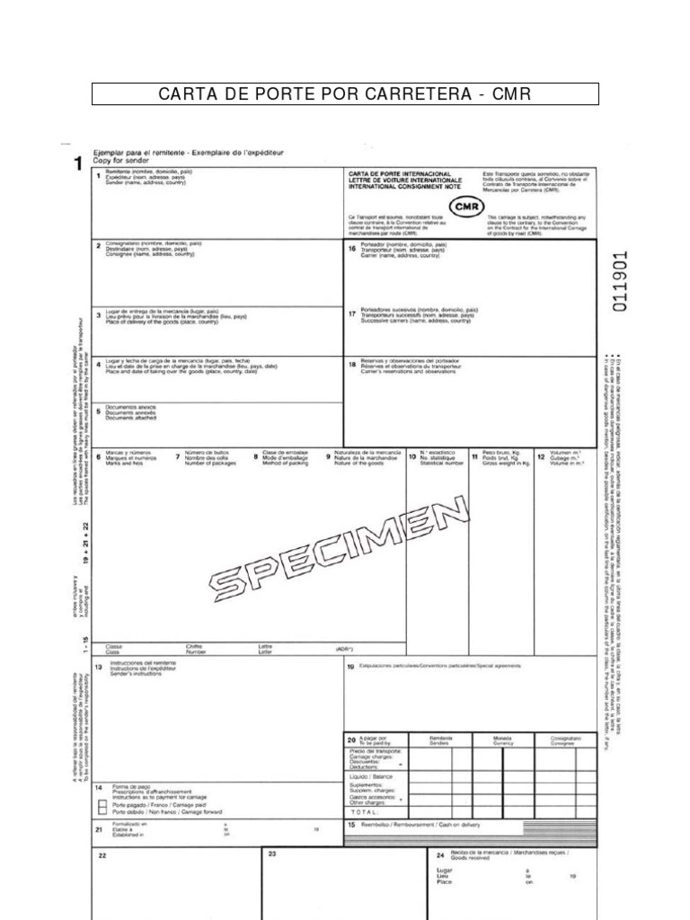 CMR | PDF | Servicio de envío | Transporte