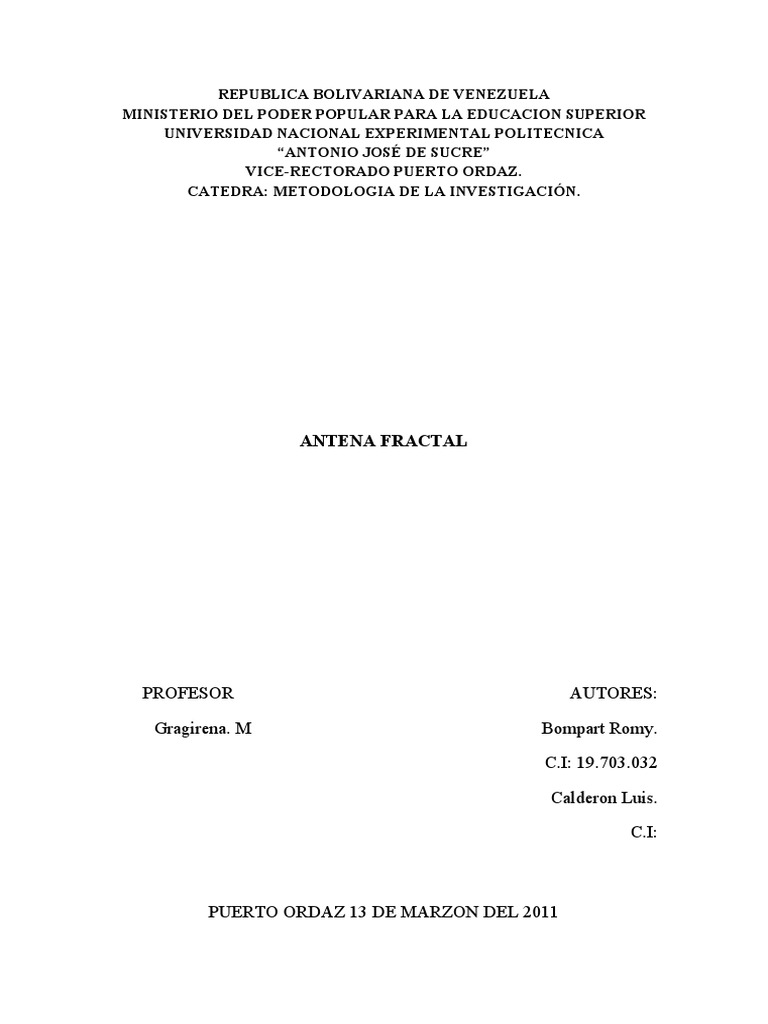 Antena Fractal | PDF | Antena (Radio) | Fractal