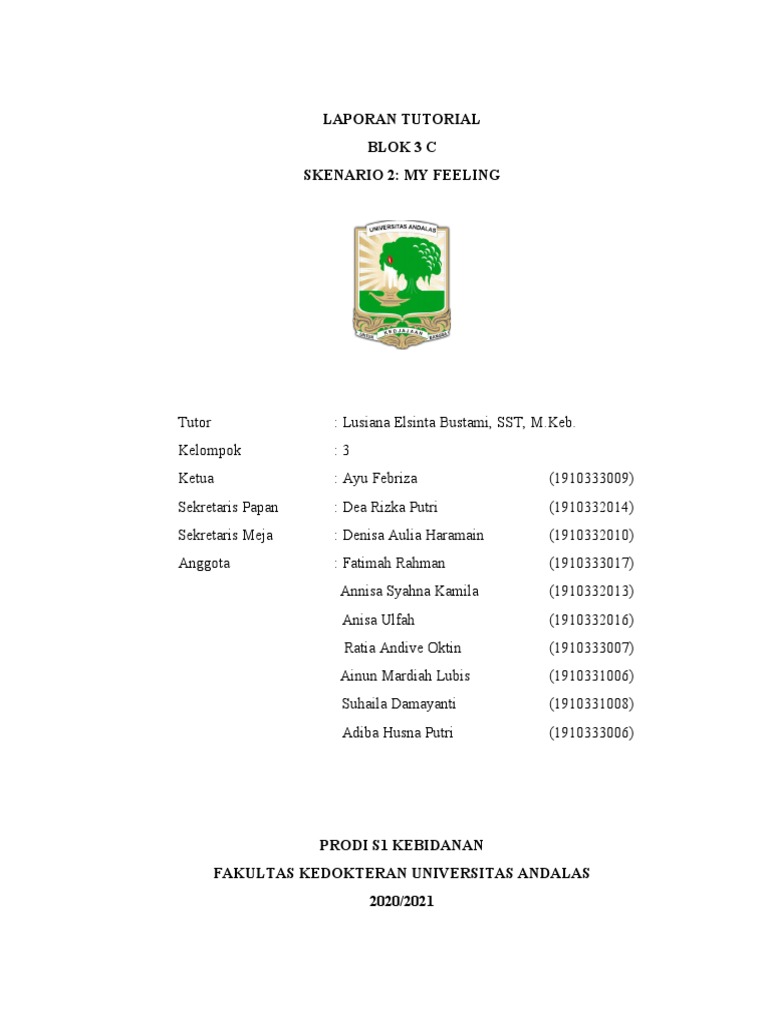 LAPORAN TUTORIAL MINGGU 2 BLOK 3C Kelompok 3 | PDF