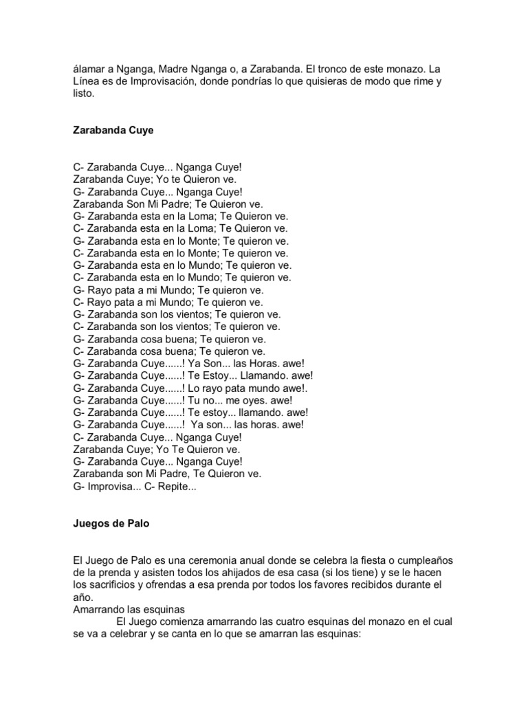 Cantos de Palo Monte | PDF