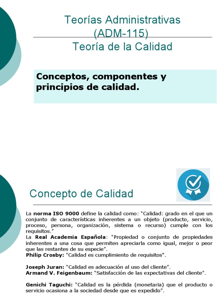 Teoria de La Calidad | PDF | Benchmarking | Calidad (comercial)