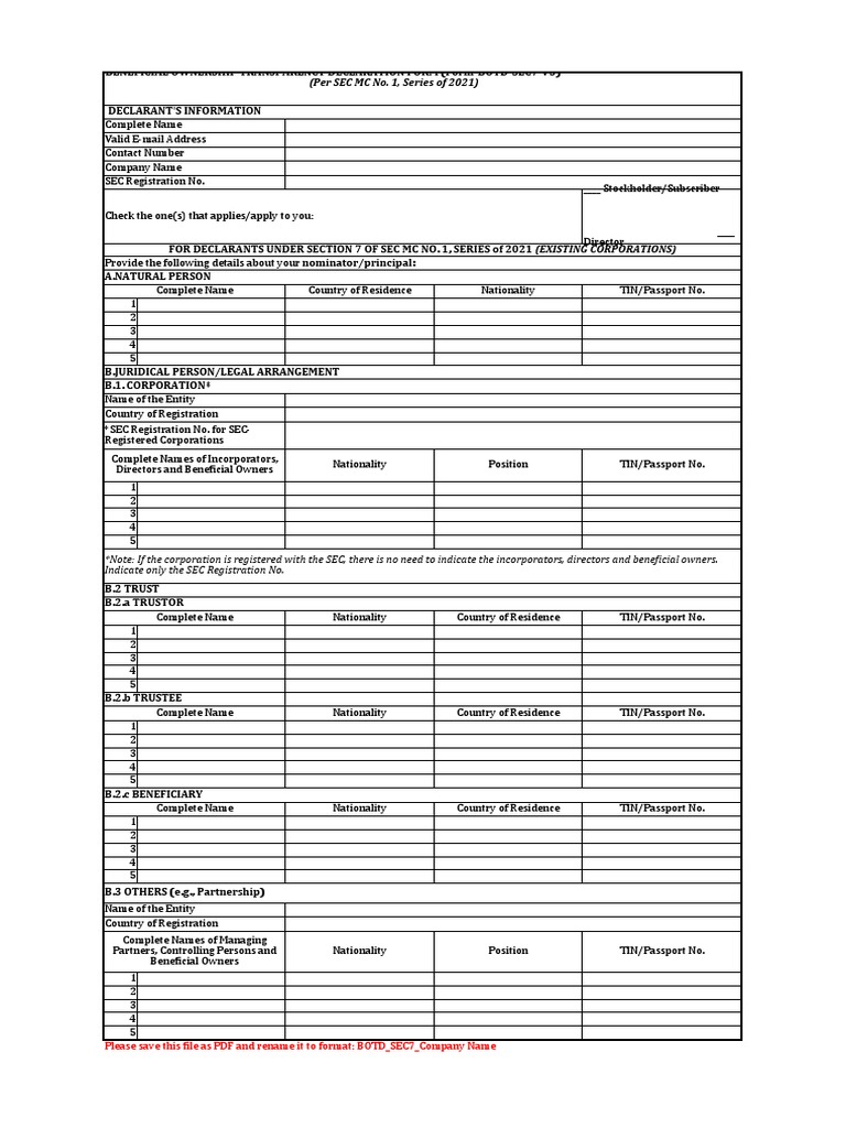 Beneficial Ownership Requirement For Existing Corporation | PDF | Business