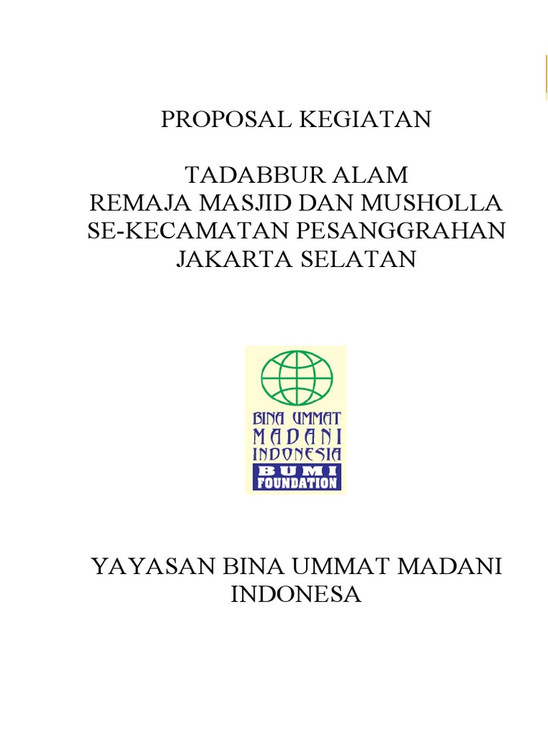 Proposal Tadabbur Alam 2021 | PDF