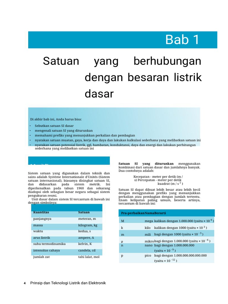Satuan SI dalam Energi dan Listrik | PDF