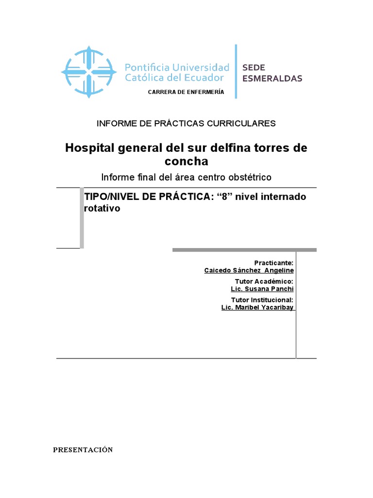 Hopital Delfina Informe Final | PDF | Hospital | Enfermería