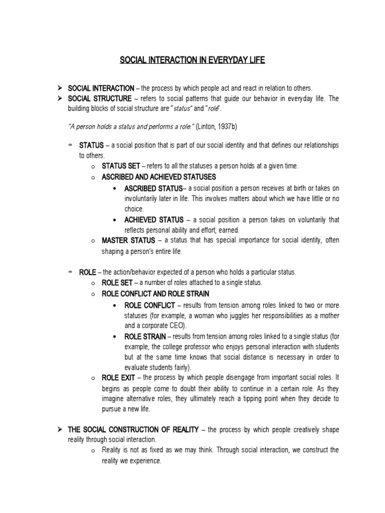 Social Interaction in Everyday Life | PDF | Nonverbal Communication ...