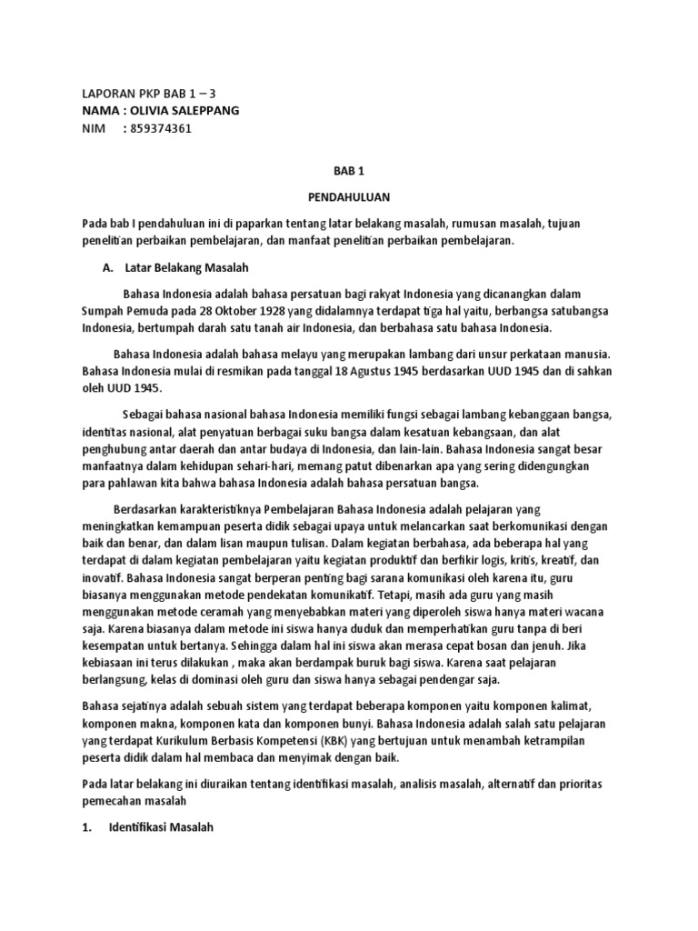 Draft PKP Bab 1 - 3 | PDF