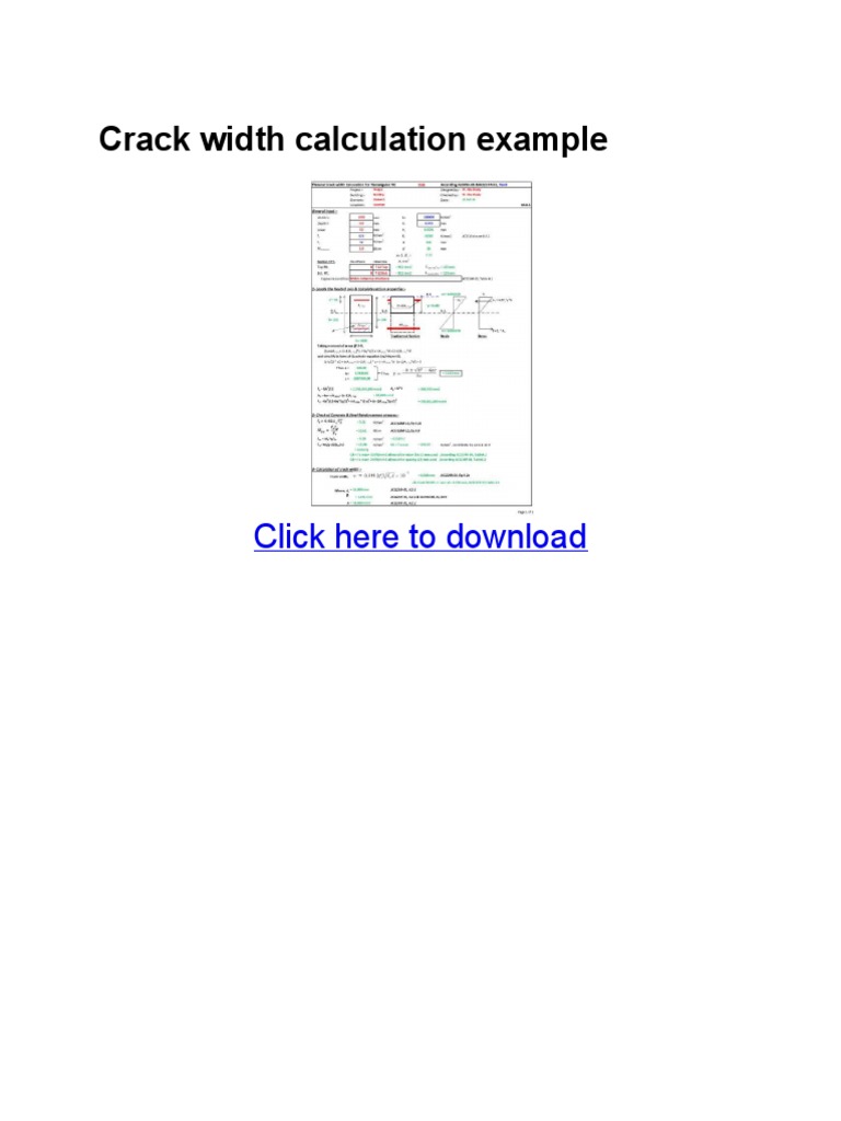 Crack Width Calculation Example | PDF | Fracture | Beam (Structure)