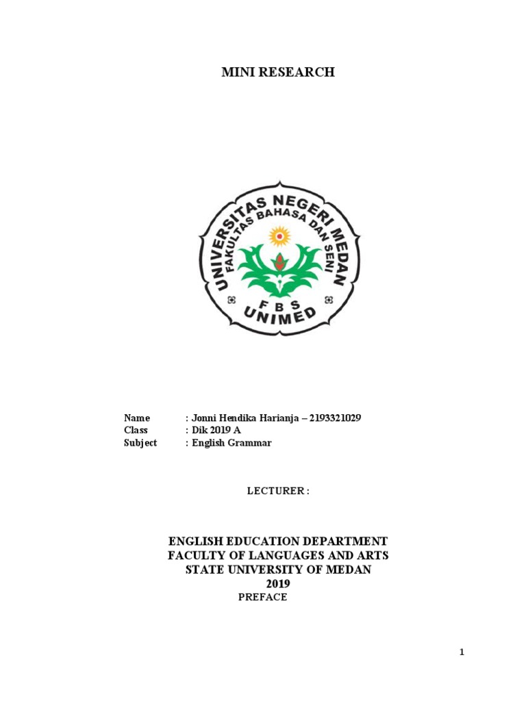 Mini Riset (Mini Research) English Grammar | PDF | English As A Second ...