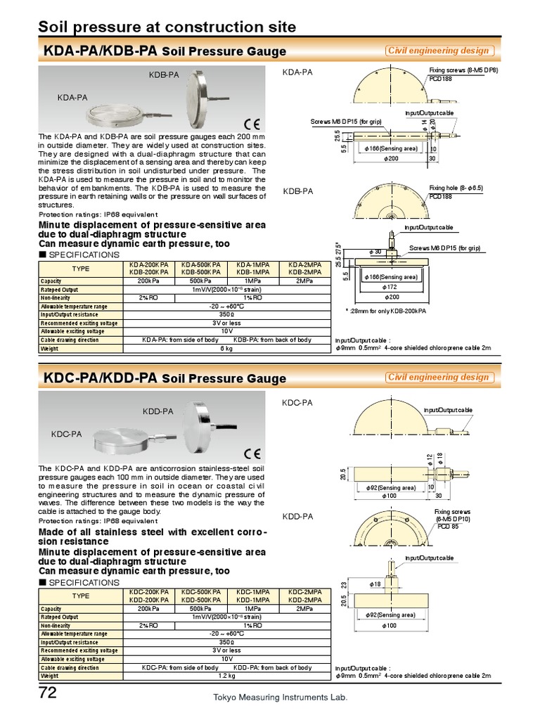 Kda Pa - KDB Pa - KDC Pa - KDD Pa | PDF | Pressure Measurement | Pressure