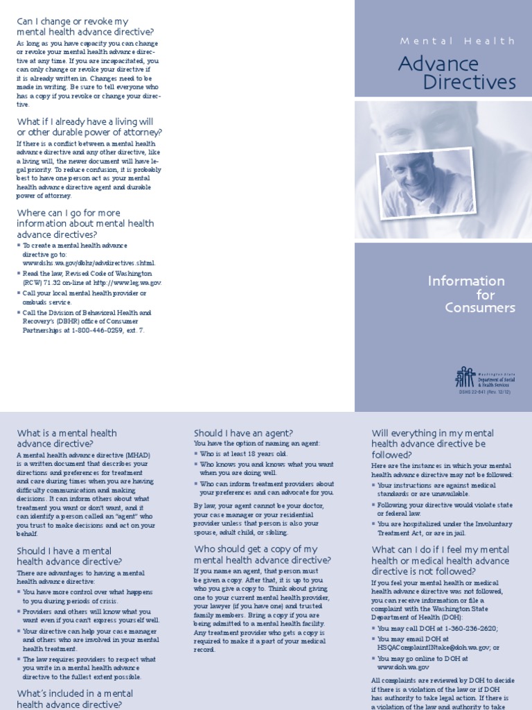 Advance Directives: Information For Consumers | PDF | Power Of Attorney ...