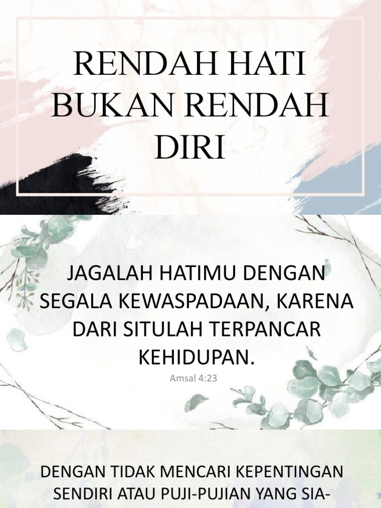 Rendah Hati Bukan Rendah Diri | PDF