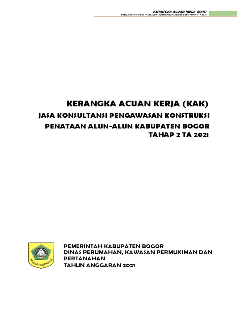 KAK PWS Alun2 Kab BogorFeb 2021 | PDF
