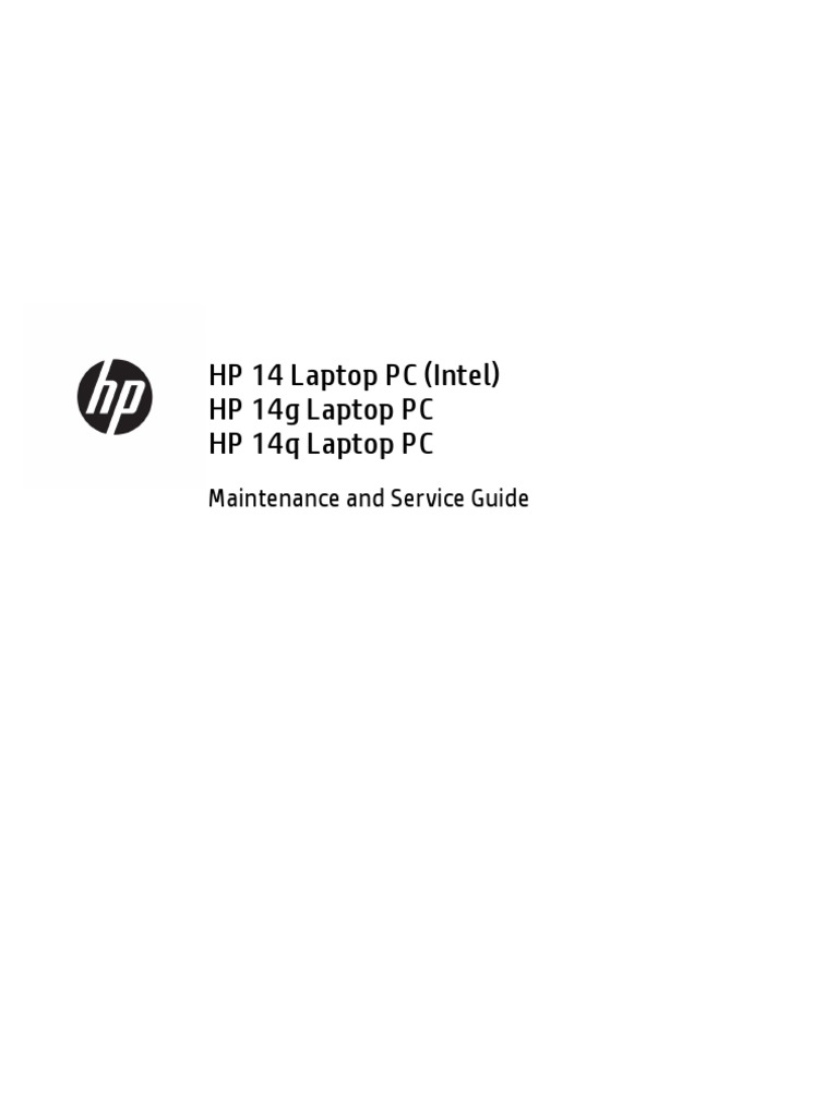HP 14 Laptop PC Maintenance Guide | PDF | Personal Computers | Computer ...
