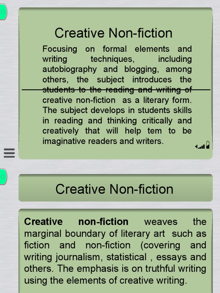 Introduction To Creative Non-Fiction | PDF | Creative Nonfiction ...