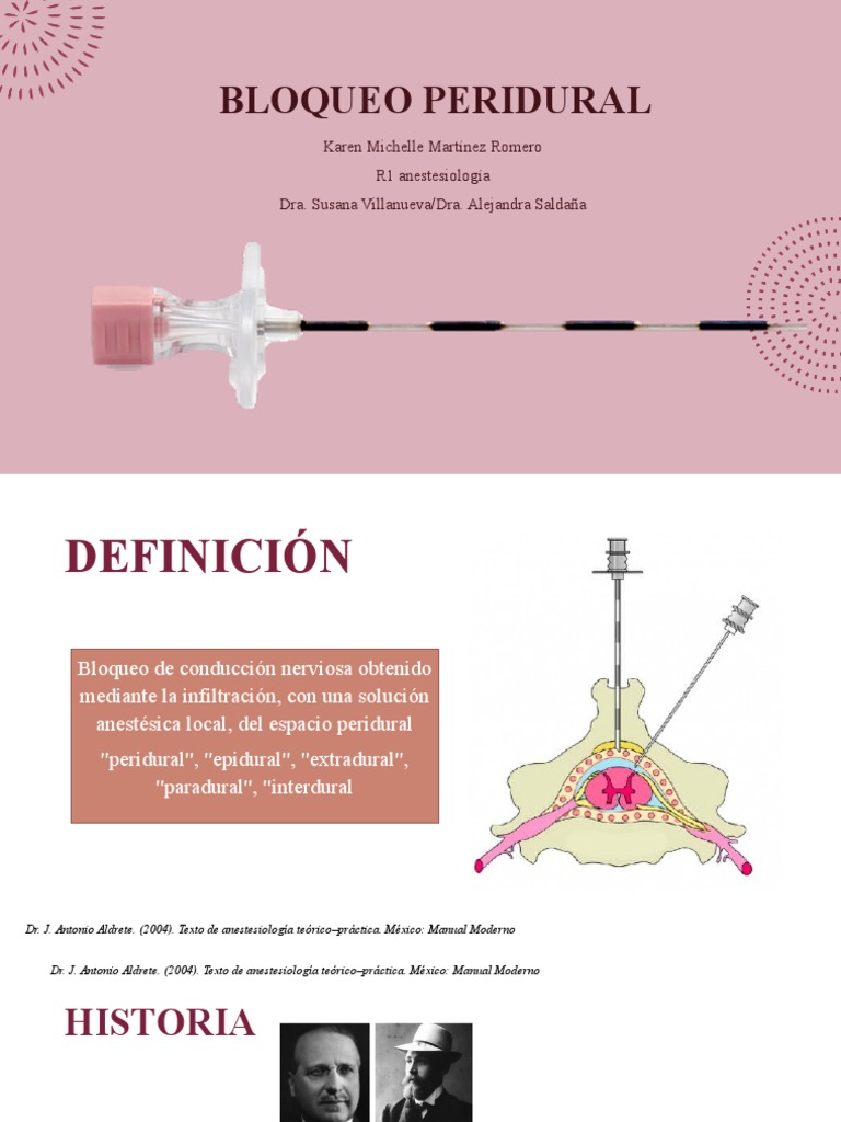 Historia y técnica del bloqueo peridural | PDF | Médula espinal ...