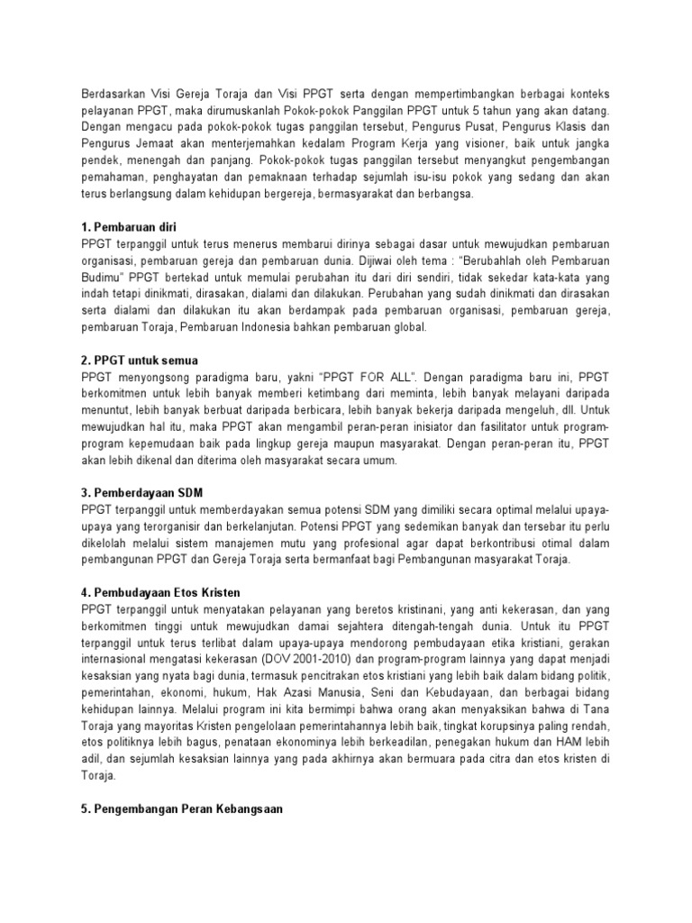 12 Pokok Panggilan PPGT | PDF