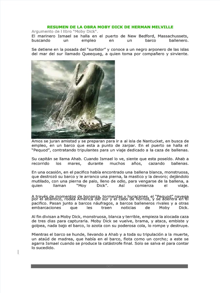 PDF Resumen de La Obra Moby Dick de Herman Melville - Compress | PDF ...
