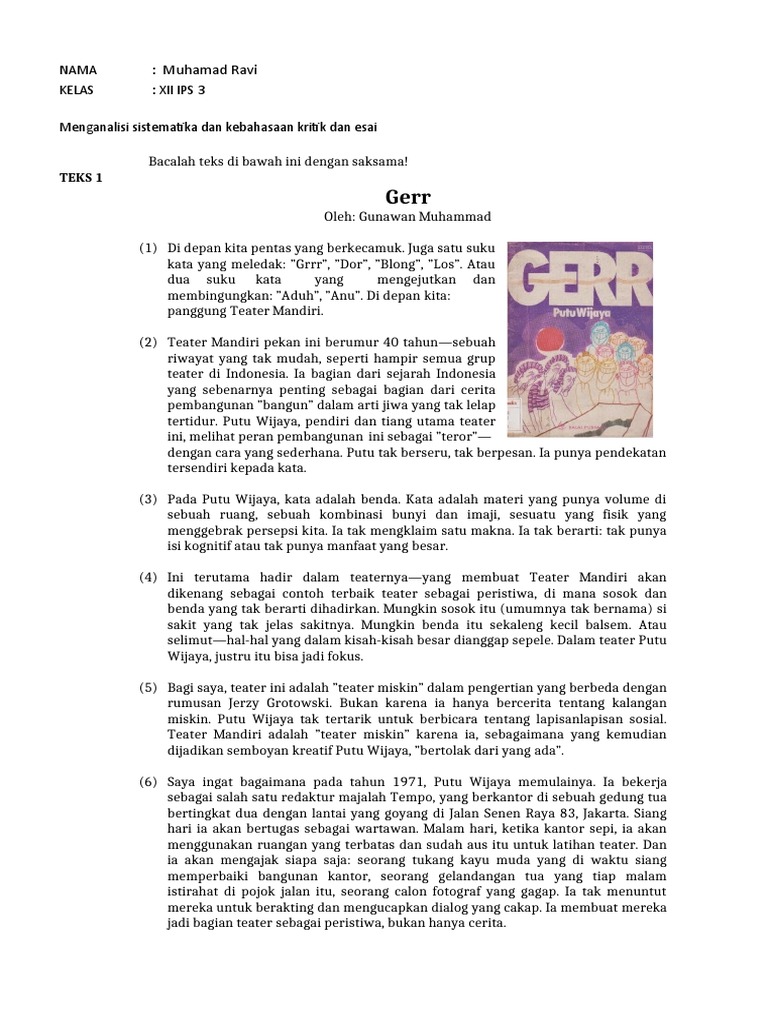 Arti dan Makna Karya "Gerr" | PDF