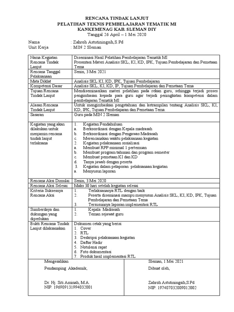 Contoh RTL | PDF | Karier & Perkembangan | Seni