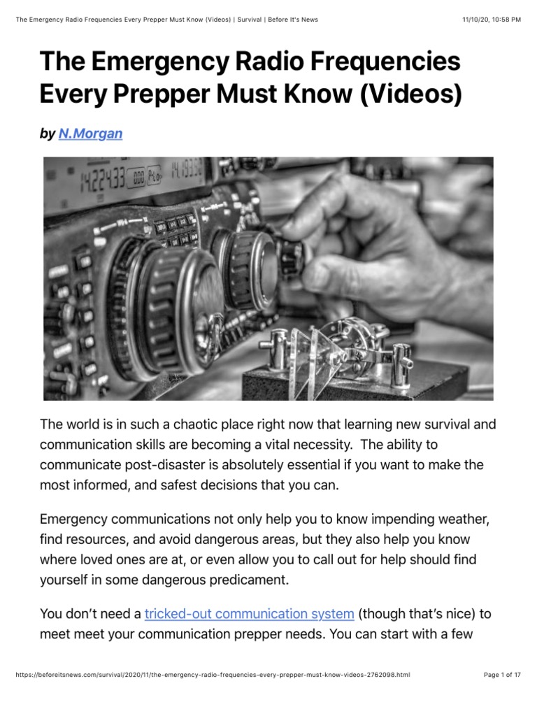 The Emergency Radio Frequencies Every Prepper Must Know (Videos ...