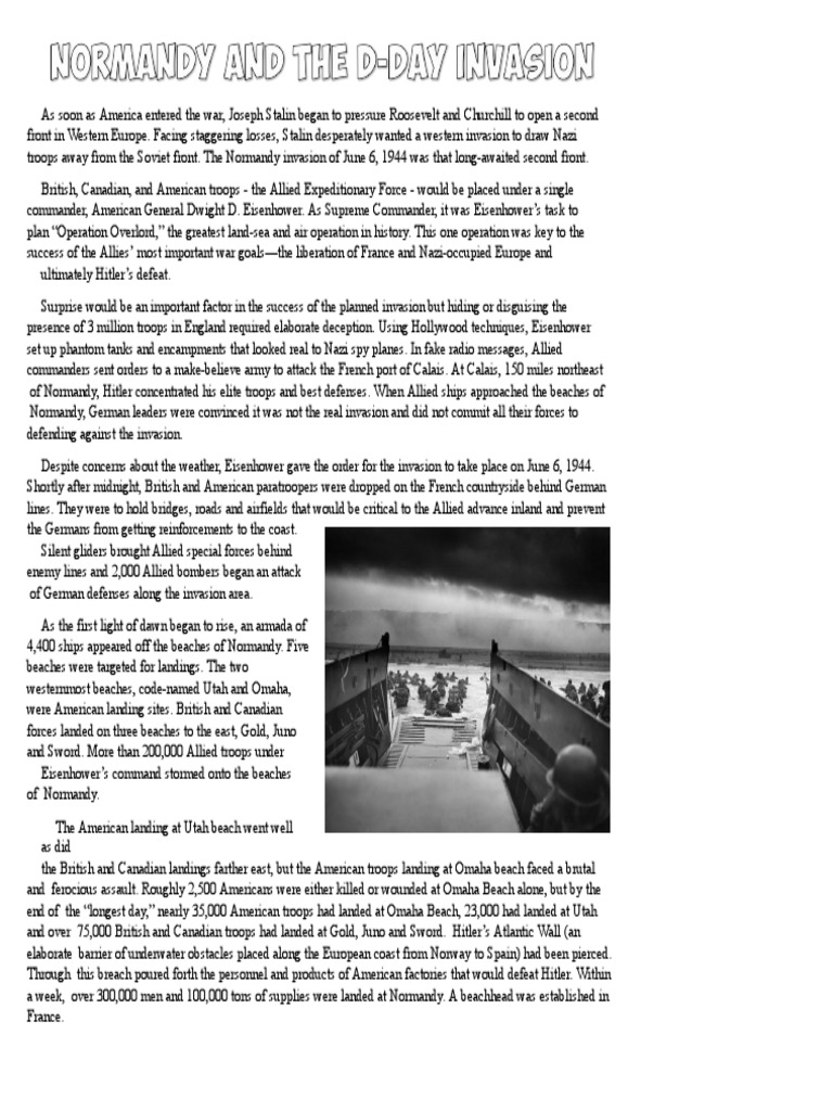 04 - Battles of ww2 Stations Lesson - D-Day | PDF | Normandy Landings ...