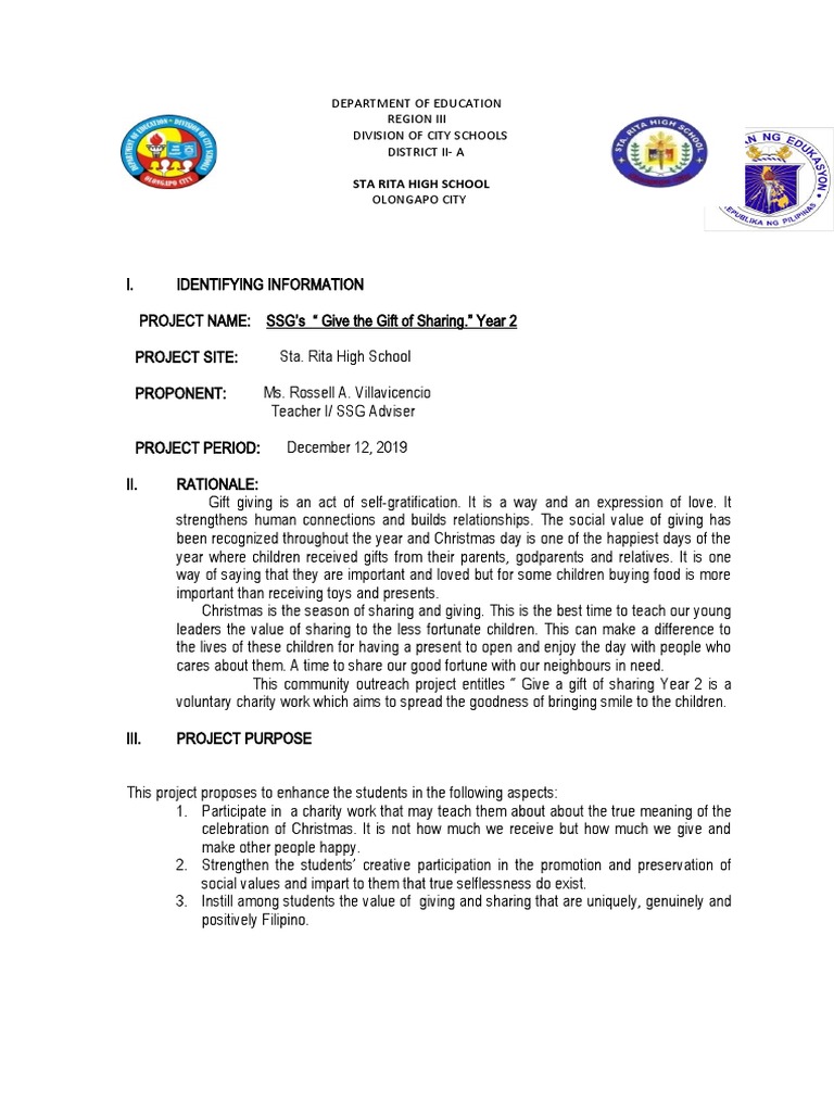 SSG Project Proposal Gift Giving | PDF | Christmas