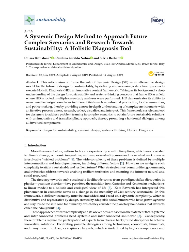 A Systemic Design Method To Approach Future Complex Scenarios and ...