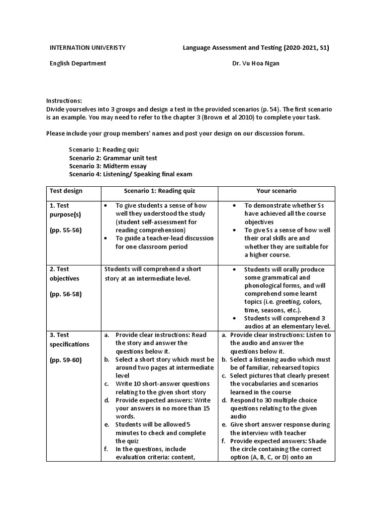 Scenario 4 Listening, Speaking Final Exam | PDF | Question | Multiple ...