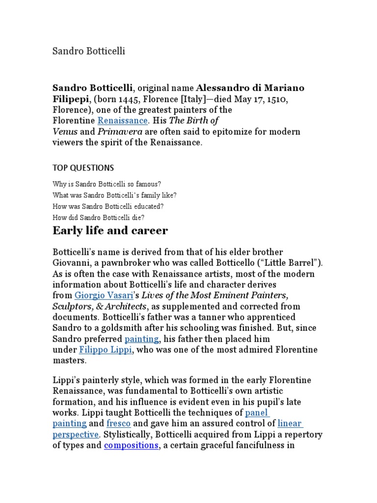 An In-Depth Look at the Life and Work of Renowned Renaissance Artist ...