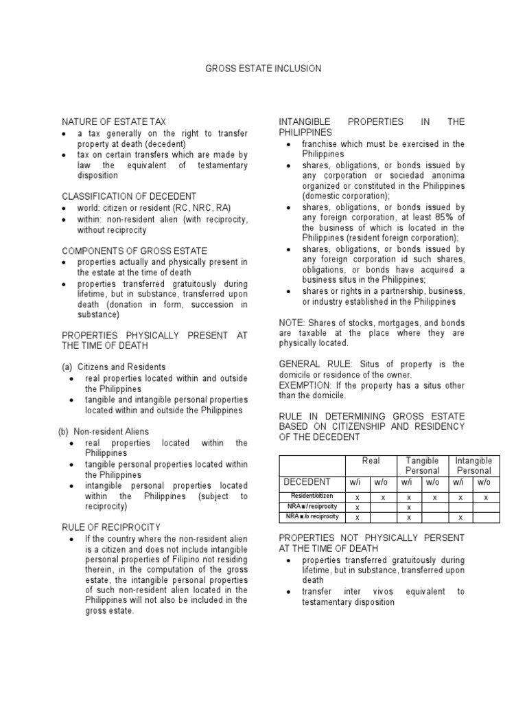 Gross Estate Inclusion | PDF | Life Insurance | Will And Testament