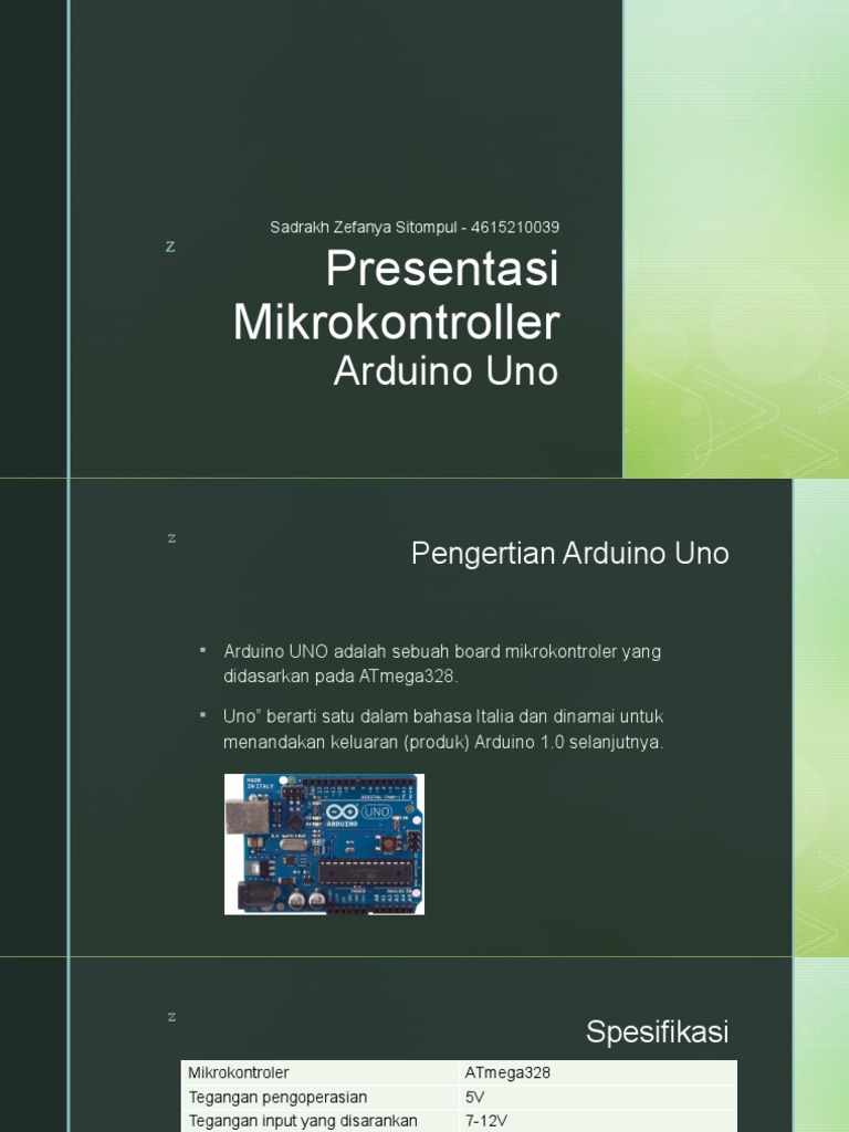 Presentasi Mikrokontroller: Arduino Uno | PDF