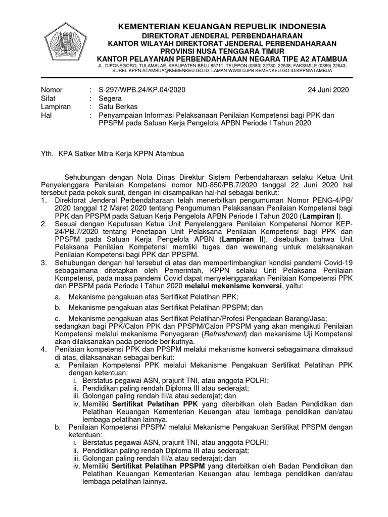 Penilaian Kompetensi PPK Dan PPSPM | PDF