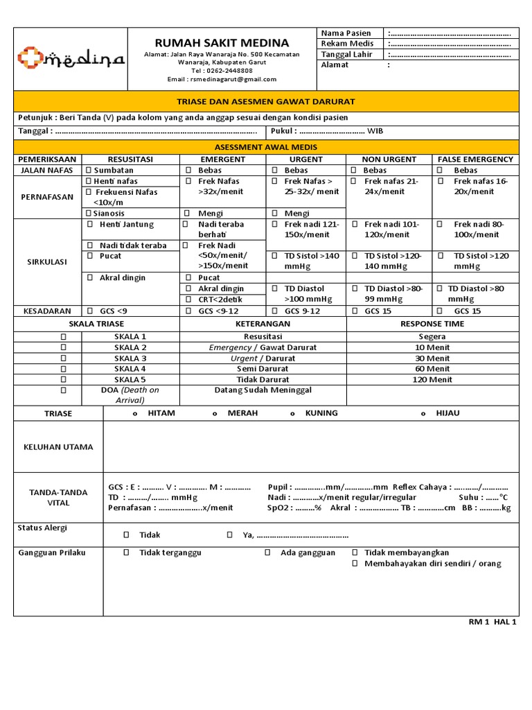 RM 1 Hal 1. Triase Dan Asesmen Gawat Darurat | PDF