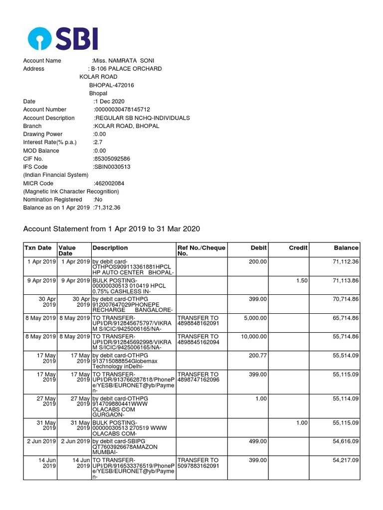 Bank account statement summary | PDF | Personal Identification Number ...