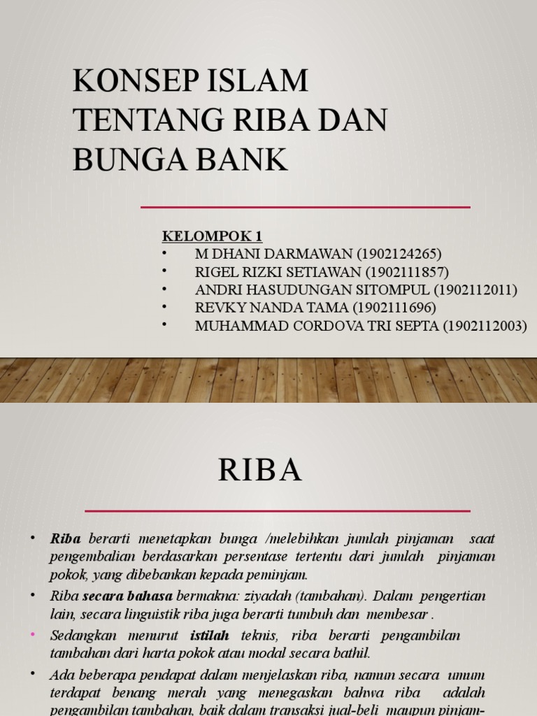 Konsep Islam Tentang Riba Dan Bunga Bank Kel 1 | PDF