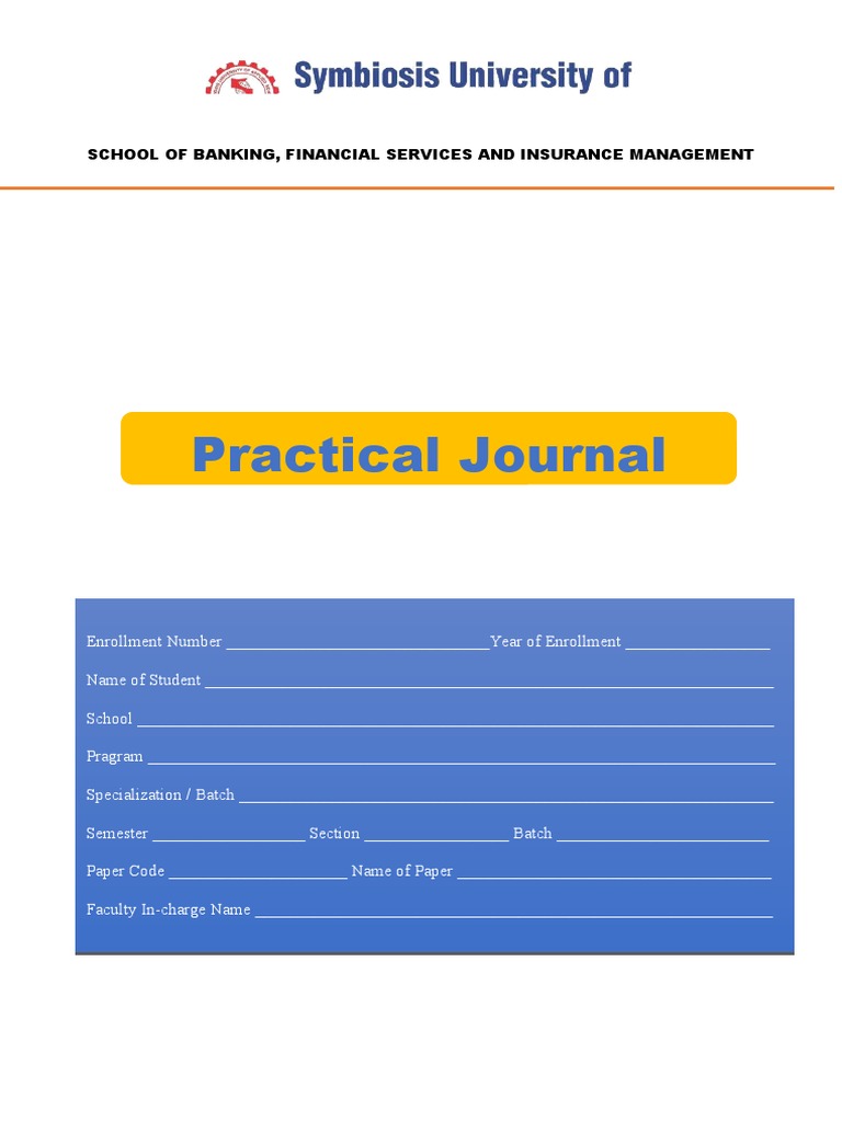 Practical Journal Template for Students | PDF | Finance & Money Management