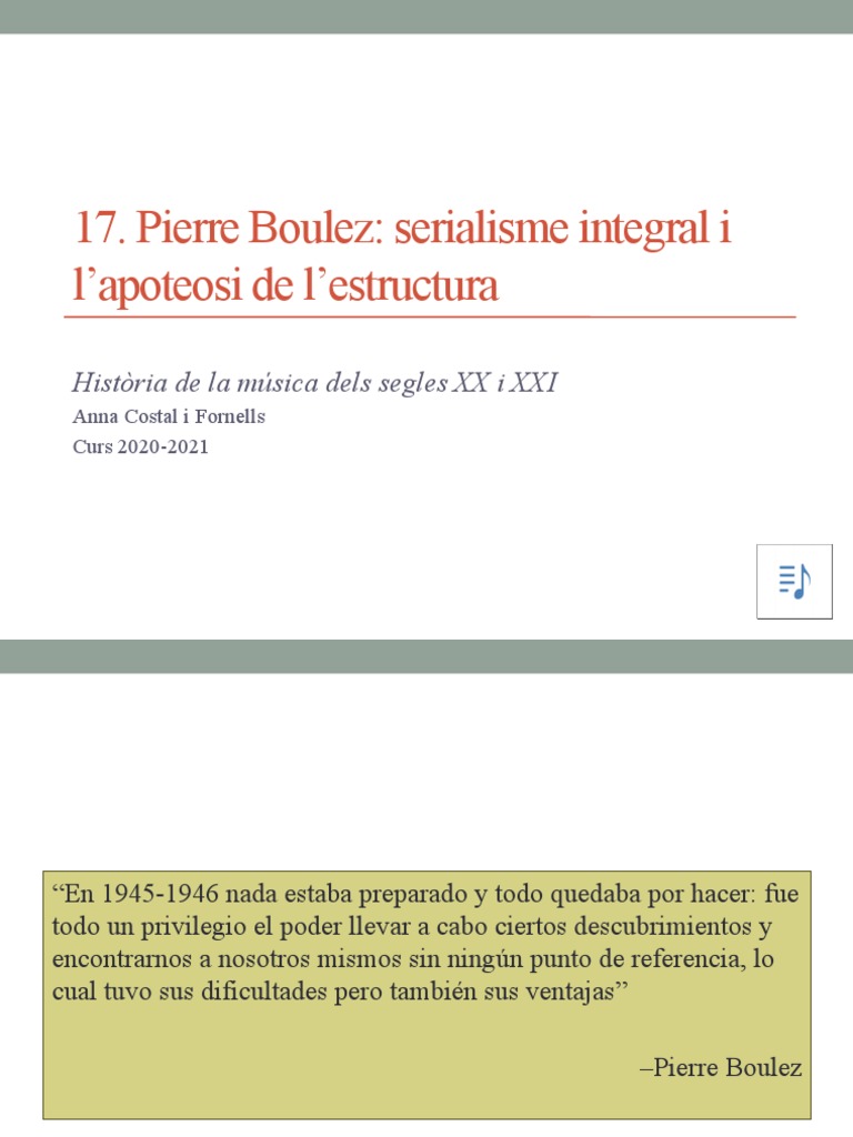 17.boulez Serialisme Integral | PDF