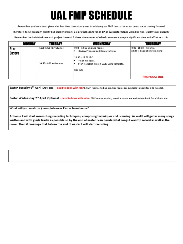 Ual FMP Schedule | Download Free PDF | Business