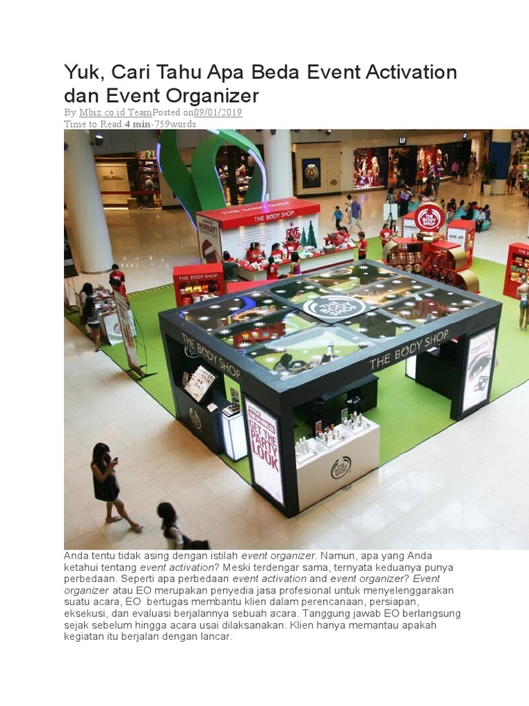 Perbedaan Event Activation dan Organizer | PDF | Bisnis
