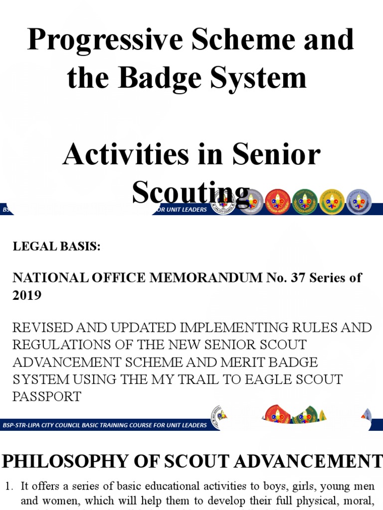 Progressive Scheme and The Badge System Activities in Senior Scouting | PDF