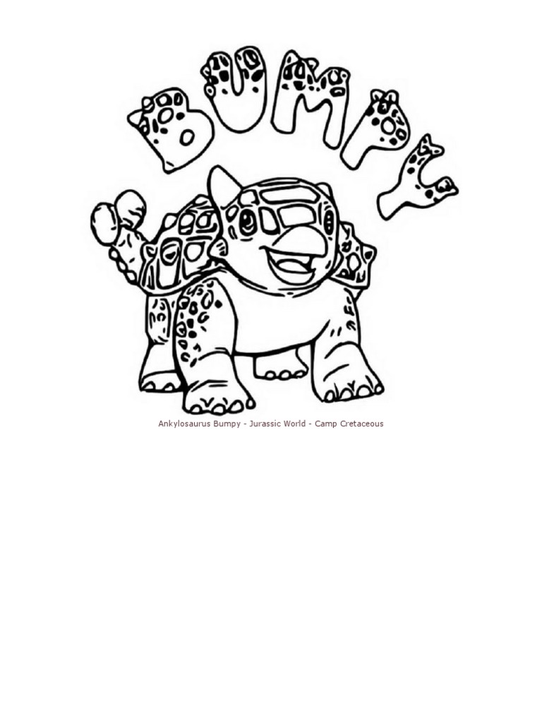 Coloring Page Jurassic World - Camp Cretaceous - Ankylosaurus Bumpy 13 ...