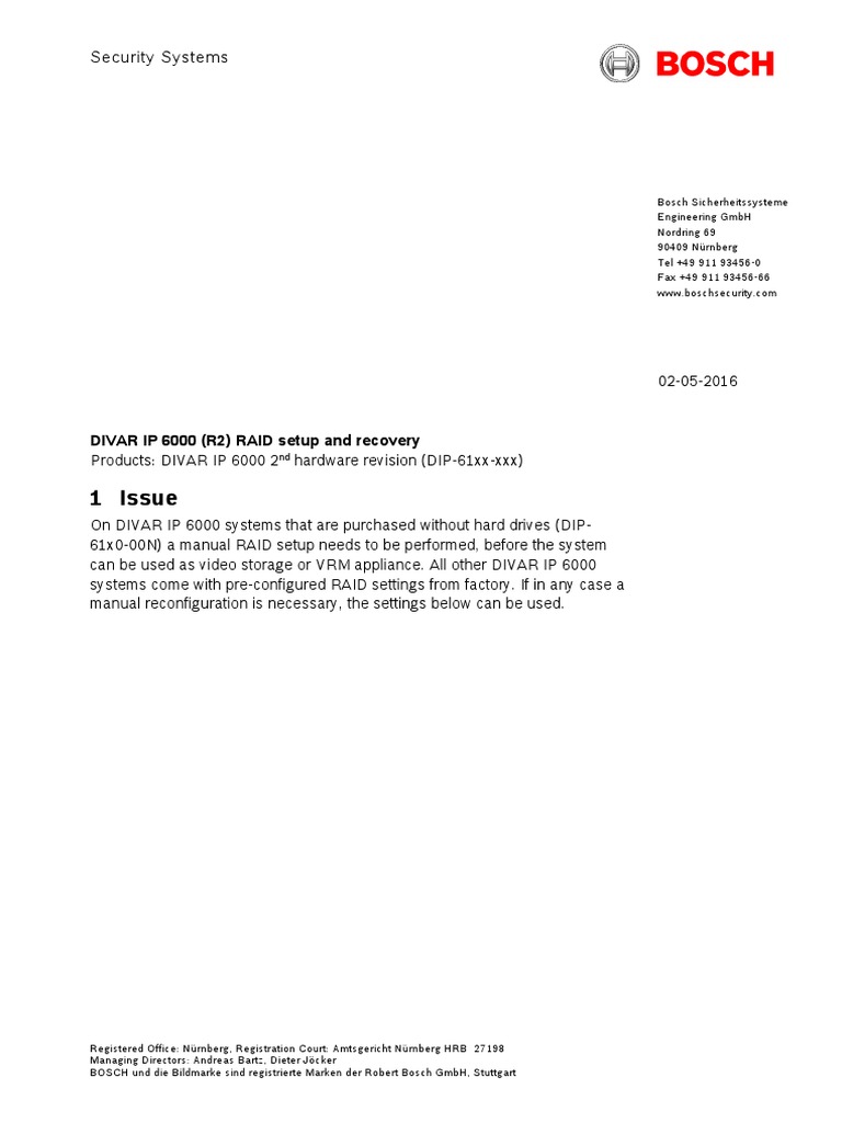 DIVAR IP 6000 R2 Technical Service Note enUS 22866053259 | PDF | Bios ...