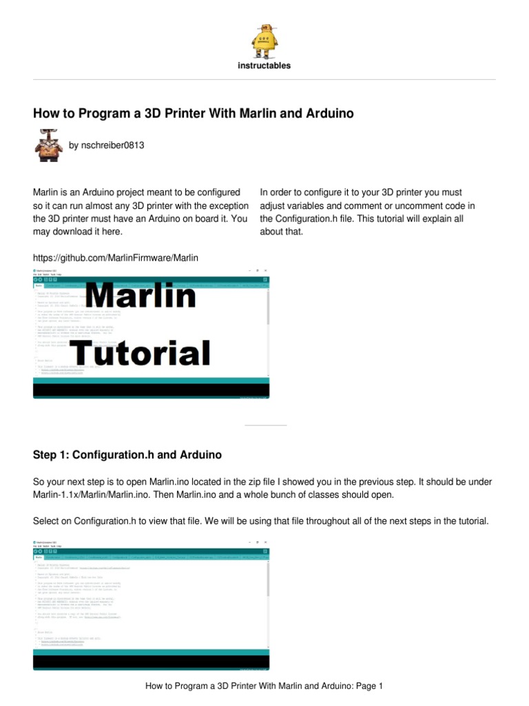 How To Program A 3D Printer With Marlin and Arduin | PDF | Electrical ...