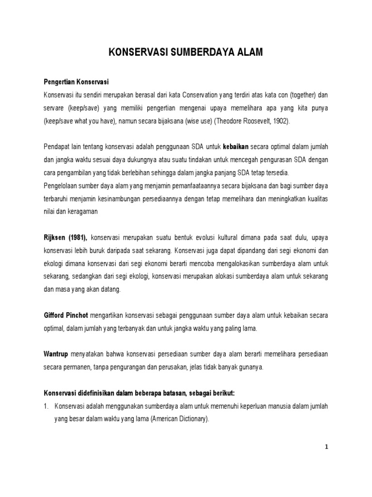 Konservasi SDA | PDF | Sains & Matematika