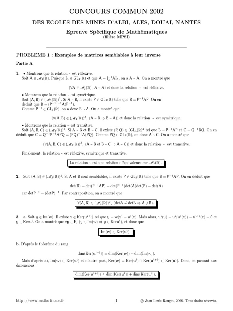 Matrices semblables et propriétés mathématiques | PDF | Limite ...