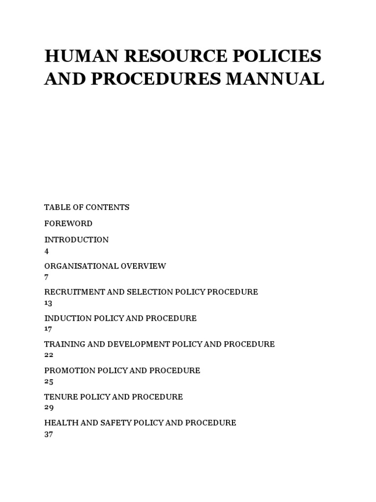 HR Policies & Procedures 2016 | PDF | Recruitment | Human Resources