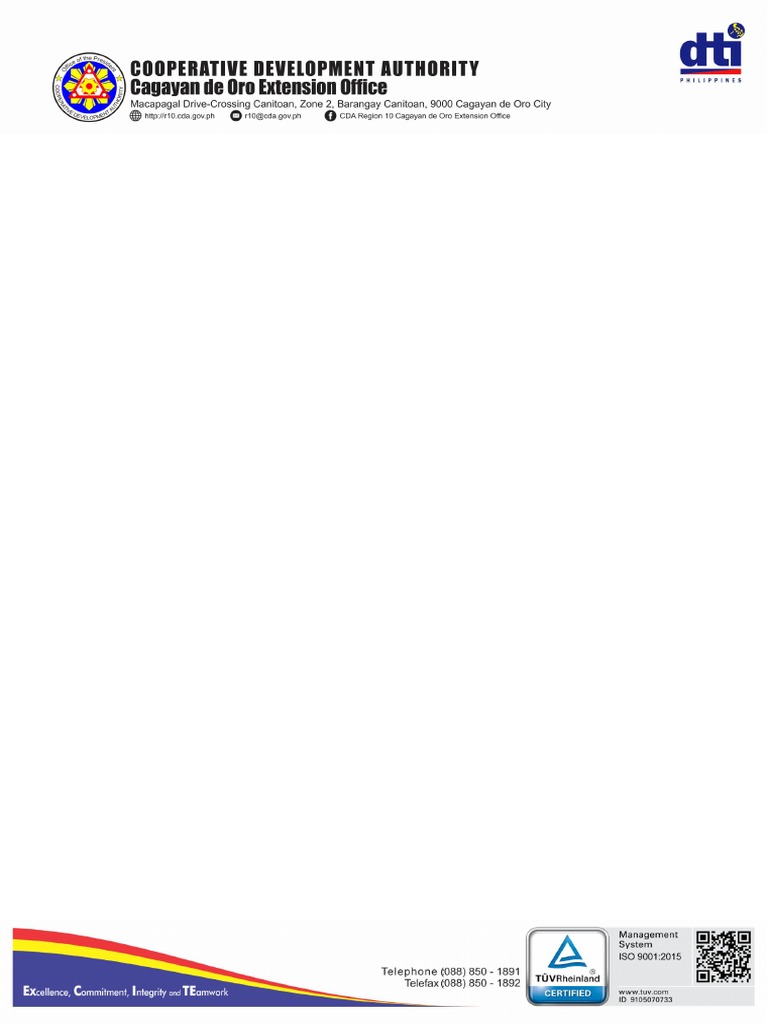 CDA Official Letterhead DTI | PDF