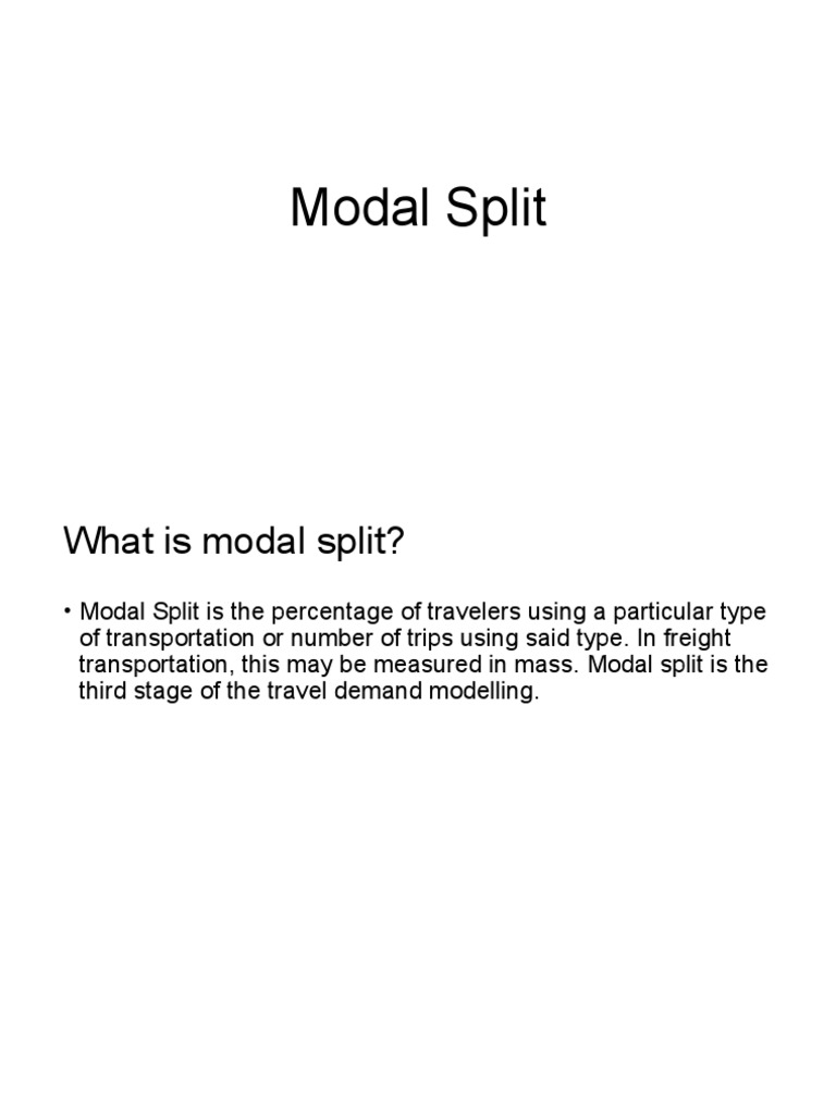 Understanding Modal Split in Transport | PDF